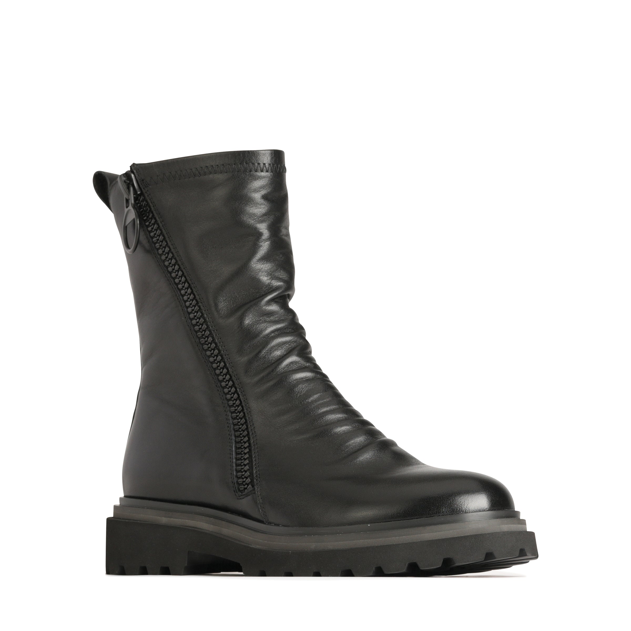 EOS Skarlet Black Leather Mid Boots | Zeke Collection NZ
